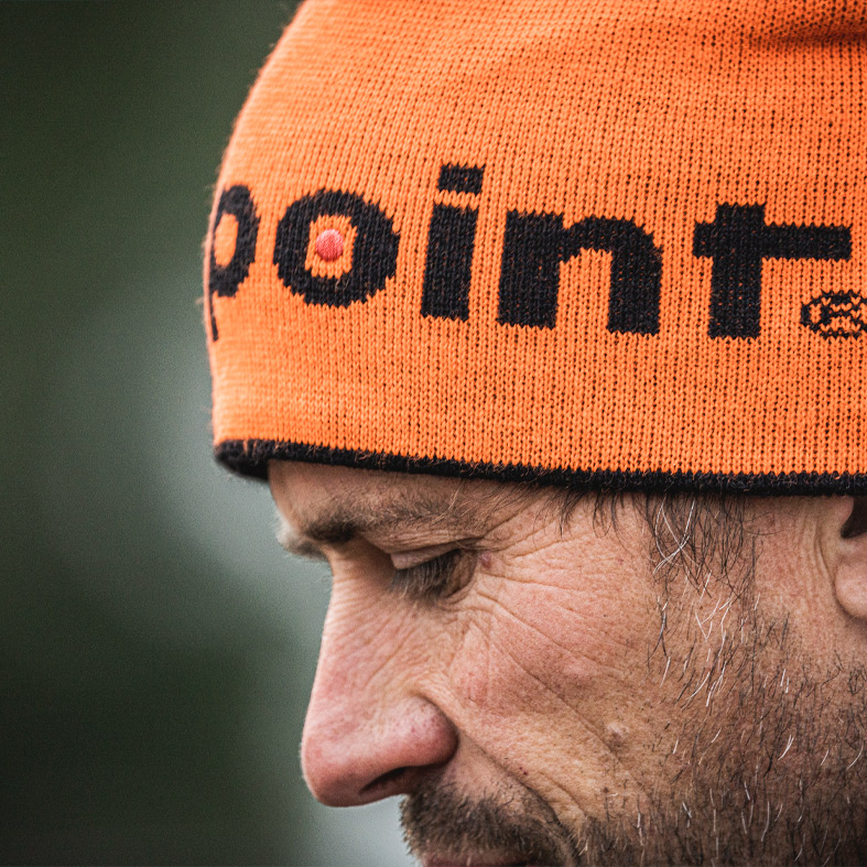 Aimpoint® Beanie - Knitted Orange and green reversible warm hat | Aimpoint
