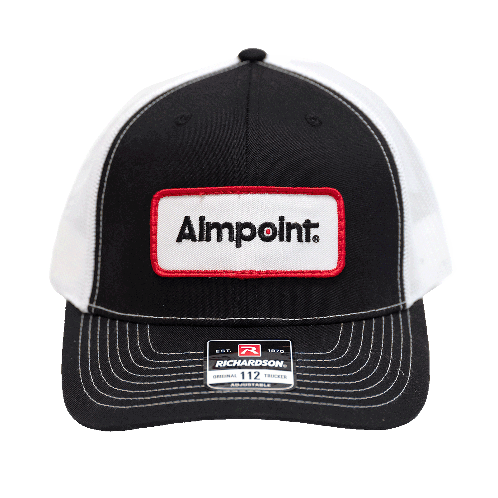 Aimpoint® Cap - Black / White Richardson - Trucker hat with embroidered ...
